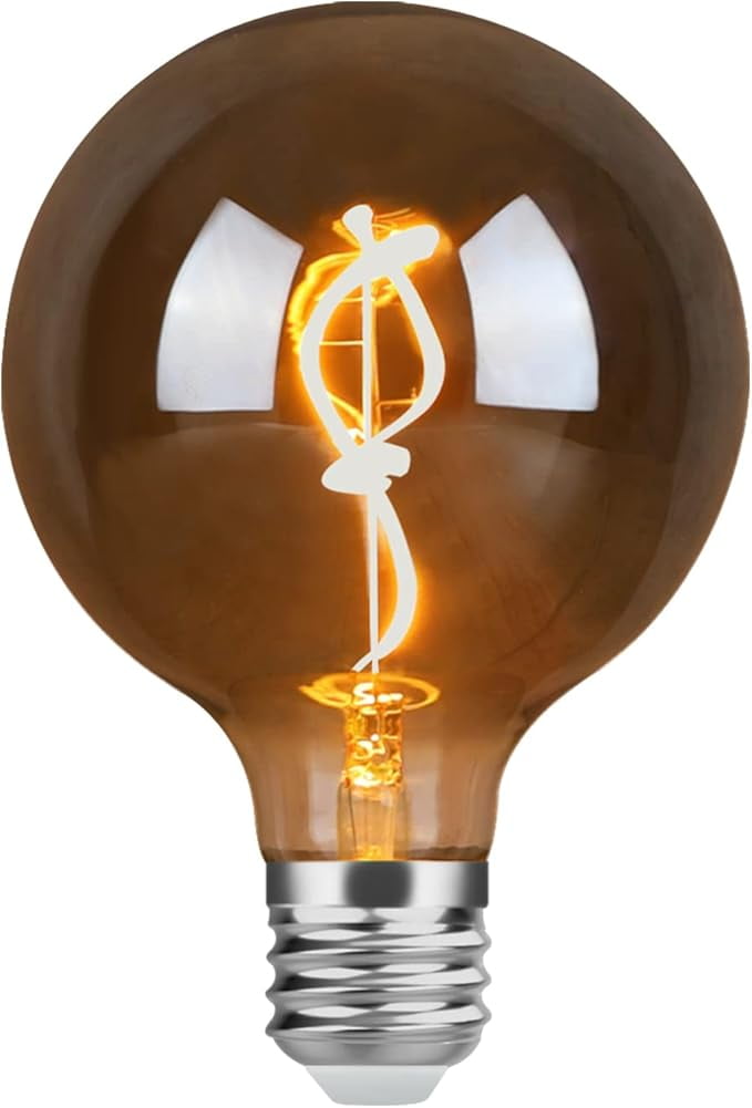 G95/G30 Smoke Grey Large Globe LED Edison Light Bulb, 4W 2200K Warm ...