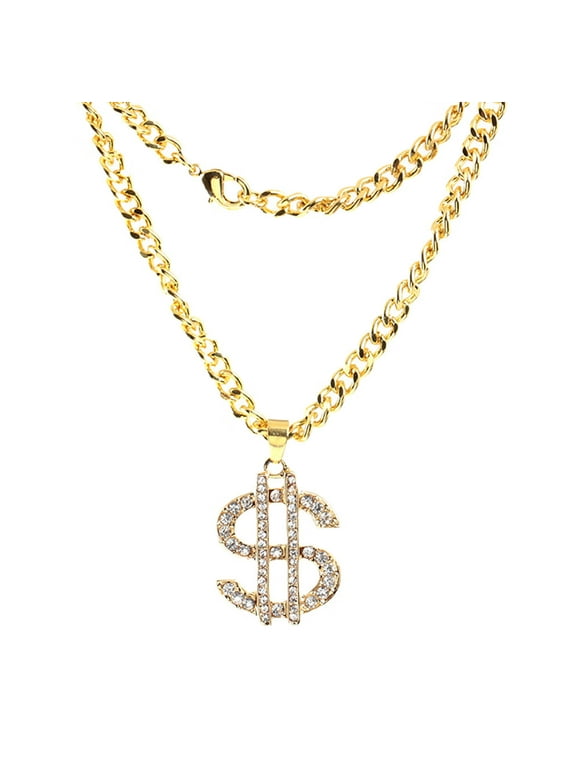 Gold Dollar Sign Necklace