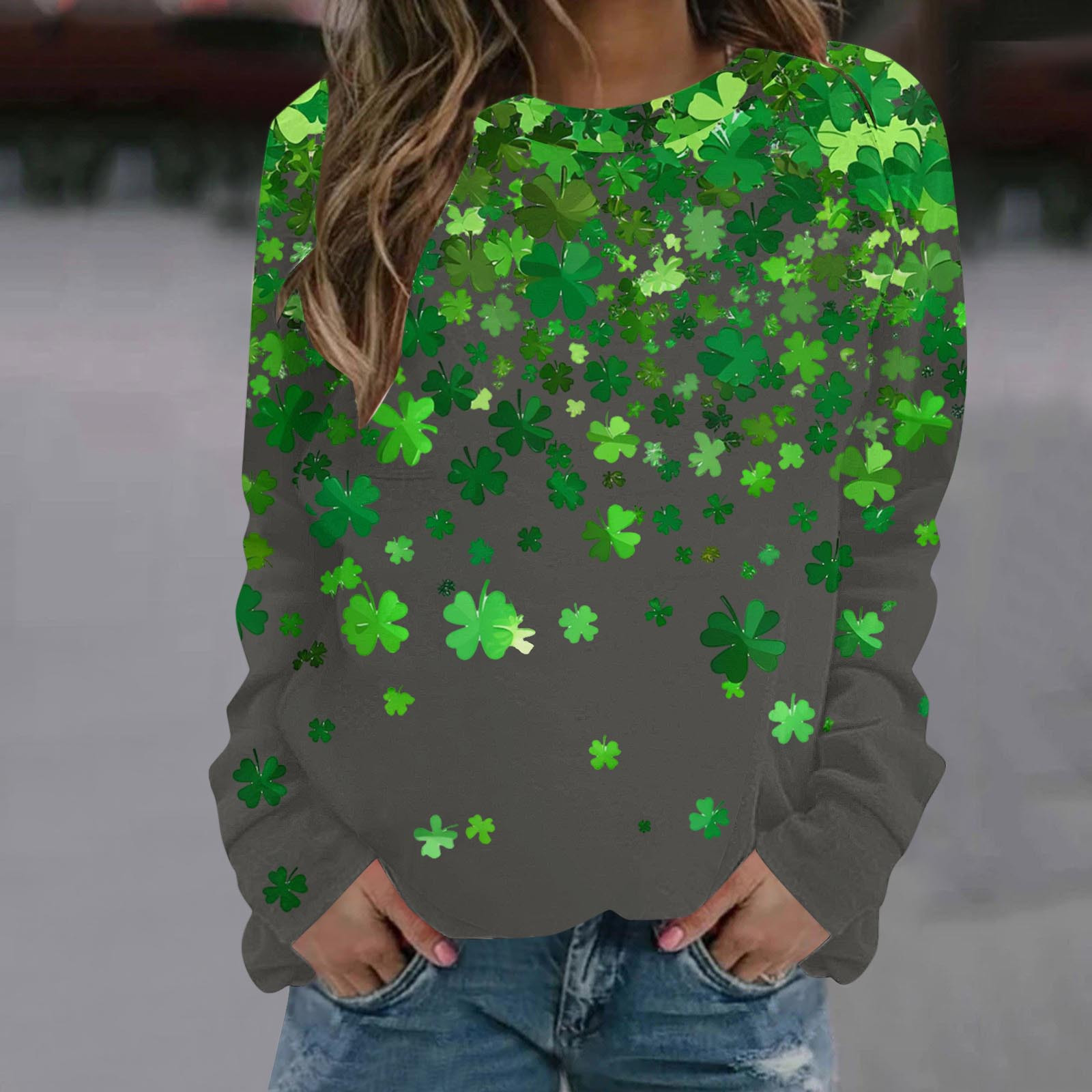 GA WEIHUA Clearance DealsSt. Patrick's Day Pullover Tops Women Shamrock ...