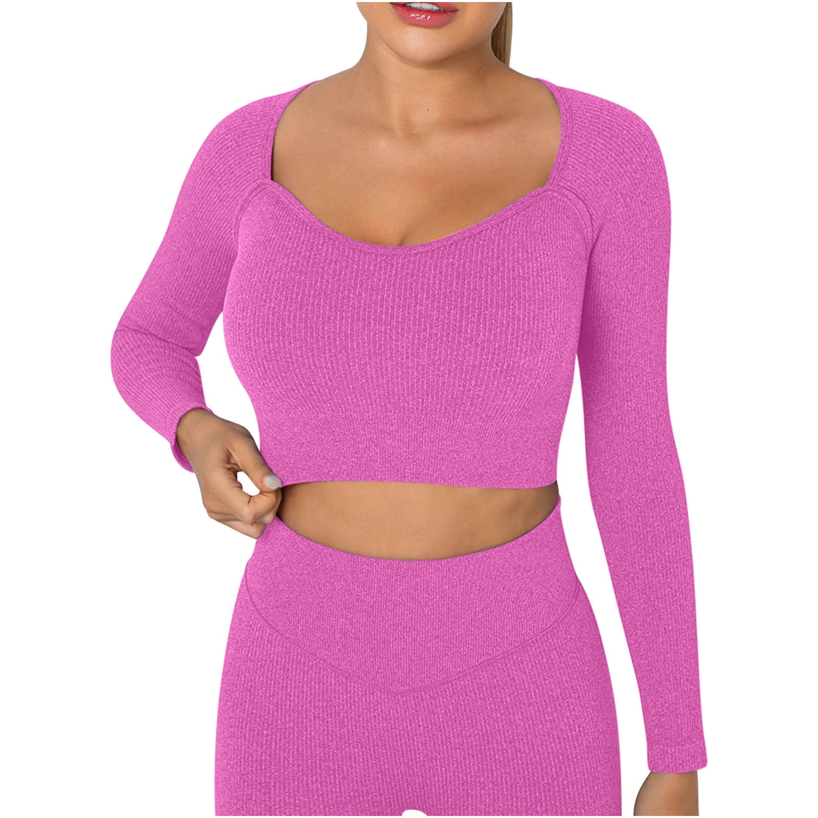 GA WEIHUA Saving,Long Sleeve Crop Top for Women Longline Workout Yoga ...