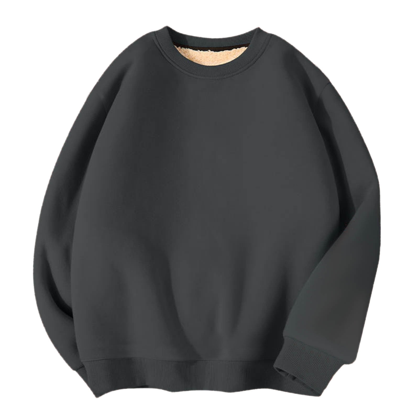 GA WEIHUA Saving,Mens Warm Sherpa Lined Crewneck Sweatshirts Fleece ...