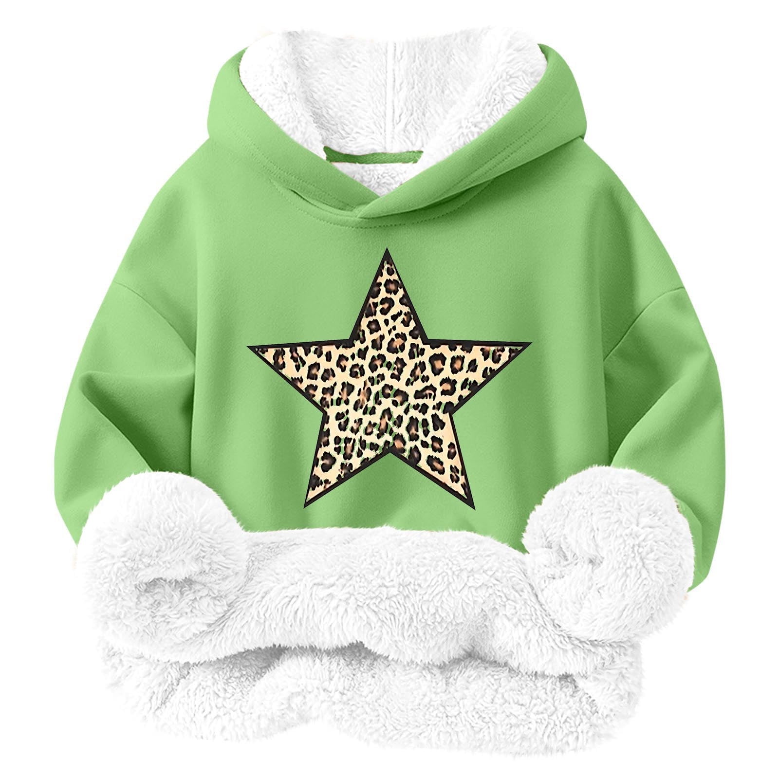 GA WEIHUA Saving,Star Leopard Print Hooded Toddler Winter Warm Sherpa ...