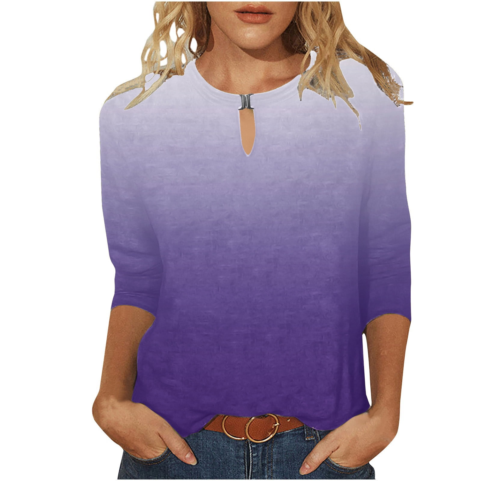 GA WEIHUA Women Tie Dye Shirt Half Sleeve Tunics 2024 Fashionable ...