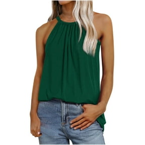 Fantaslook Dressy Tank Tops for Women Keyhole Pleated Sleeveless ...