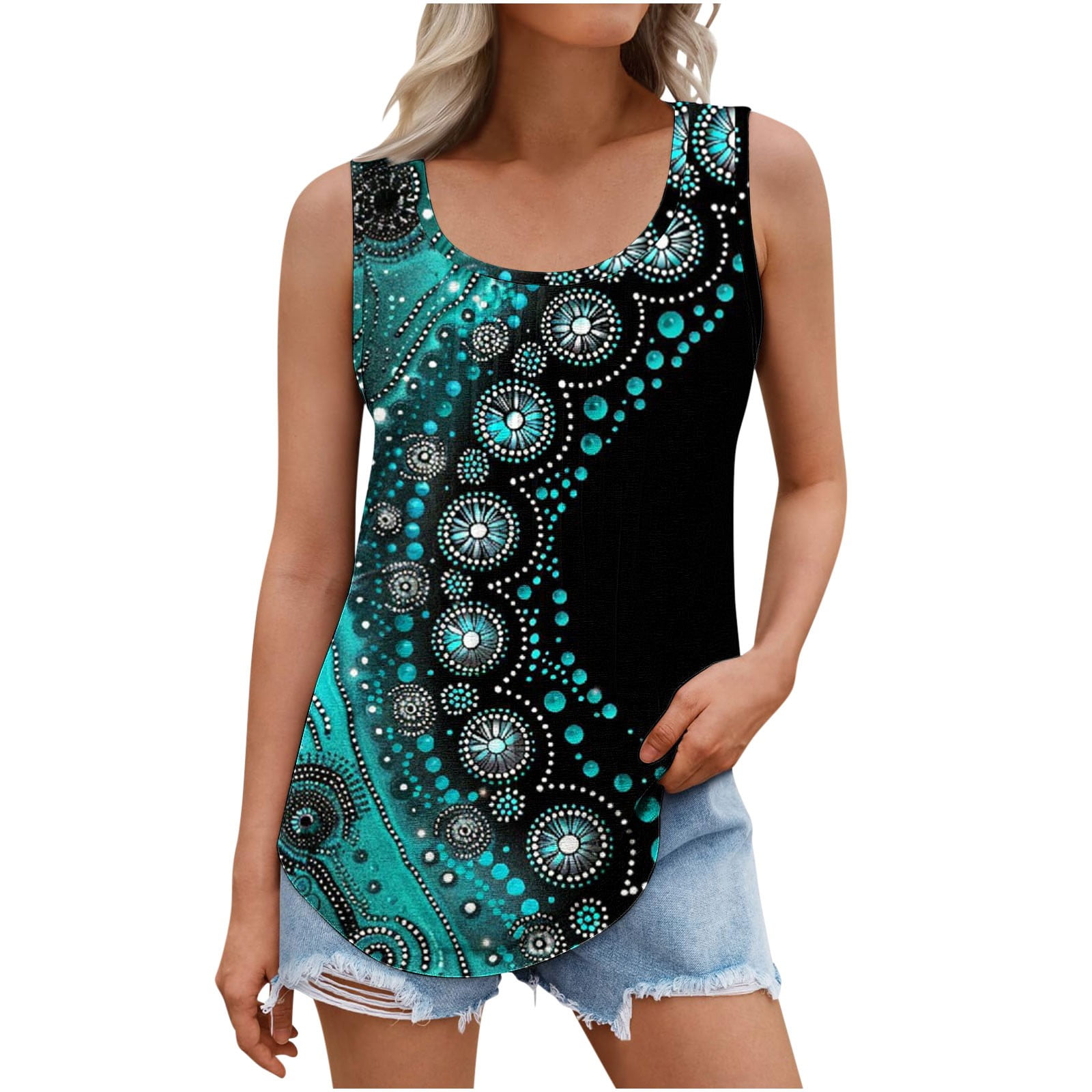 GA WEIHUA Womens Tank Tops Plus Size Casual Going Out Tops Summer ...