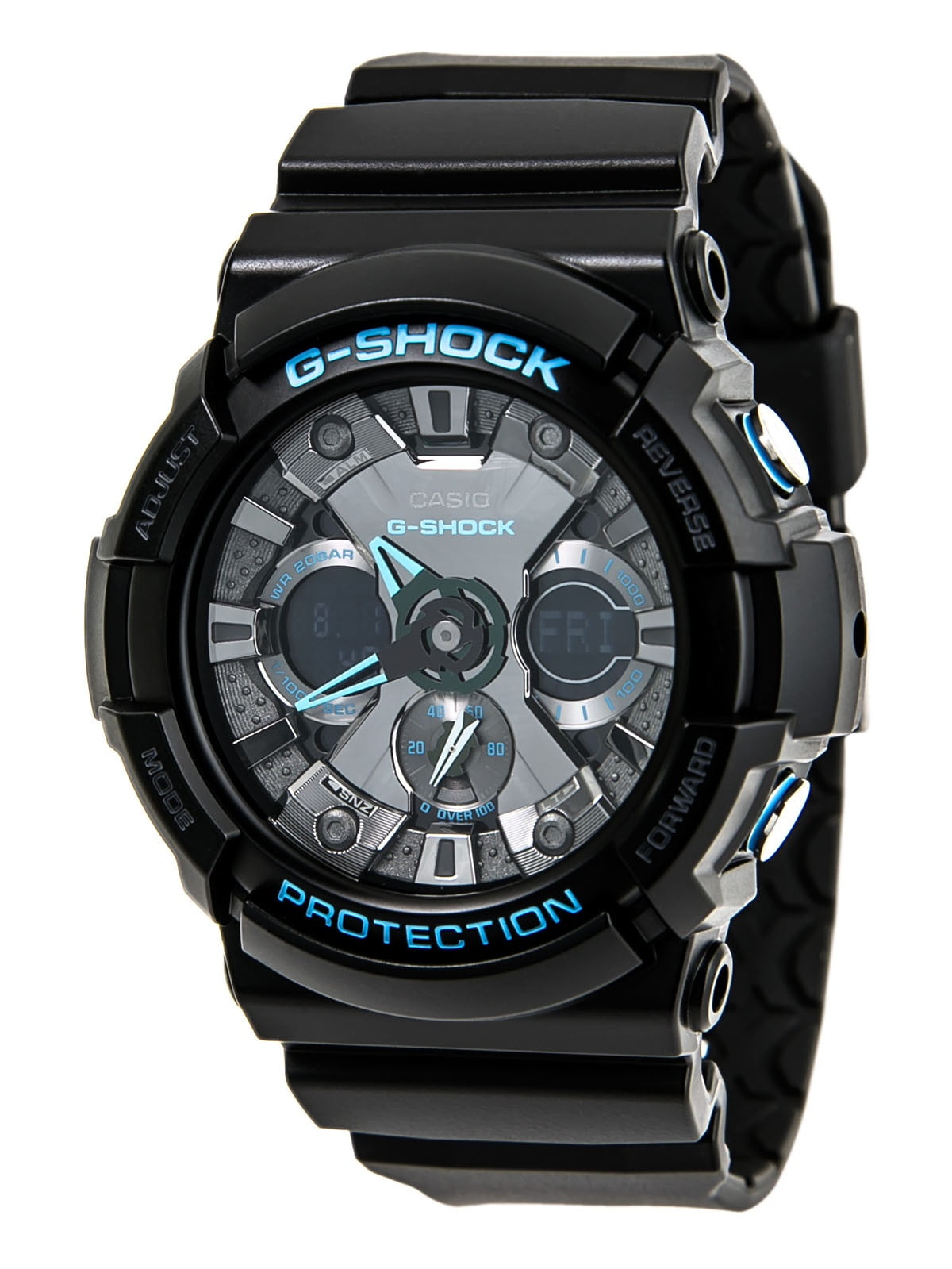 GA201BA-1A Men's G-Shock Black Ana-Digi Dial Resin Strap World Time ...