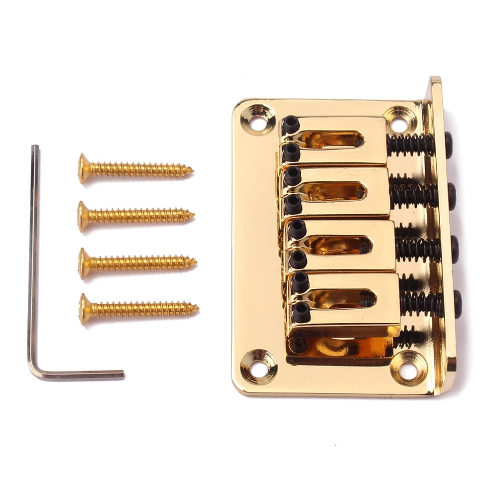 GA906 Metal 4 String Bass Bridge Vintage Style Bridge for Guitar with 4 ...