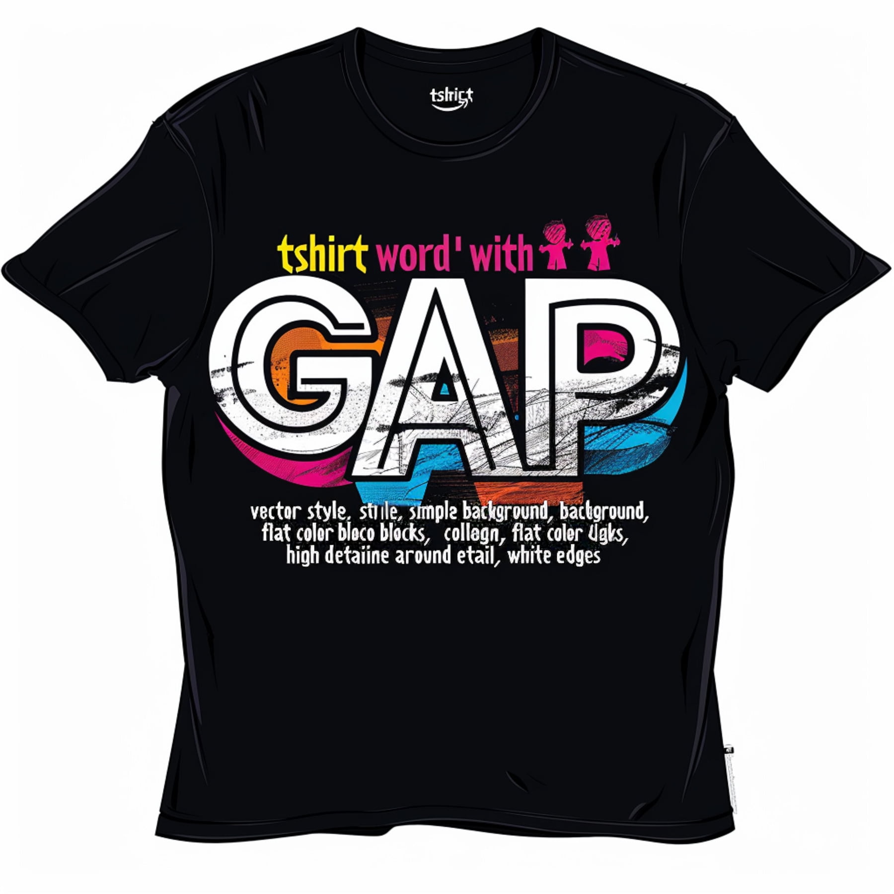 GAAP College Logo T Shirt Vector Style Design with High Detail White ...