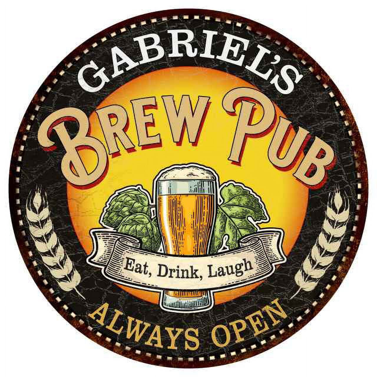 GABRIEL'S Beer Pub Man Cave Metal Sign Home Decor 12 inch Round ...