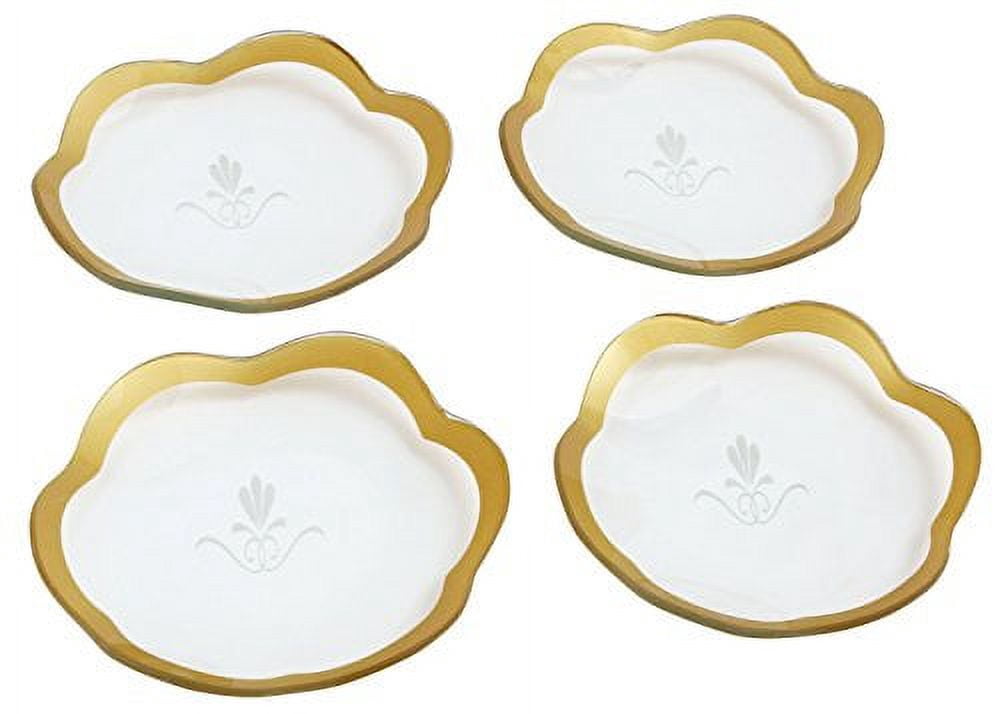 GAC Unique Designed 7.5 Inch Scalloped Tempered Glass Round Dessert ...