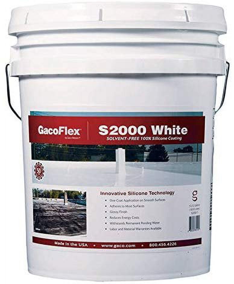 GACO WESTERN Flex S2000 100% Silicone Roof Coating, 5 Gallon Pail ...