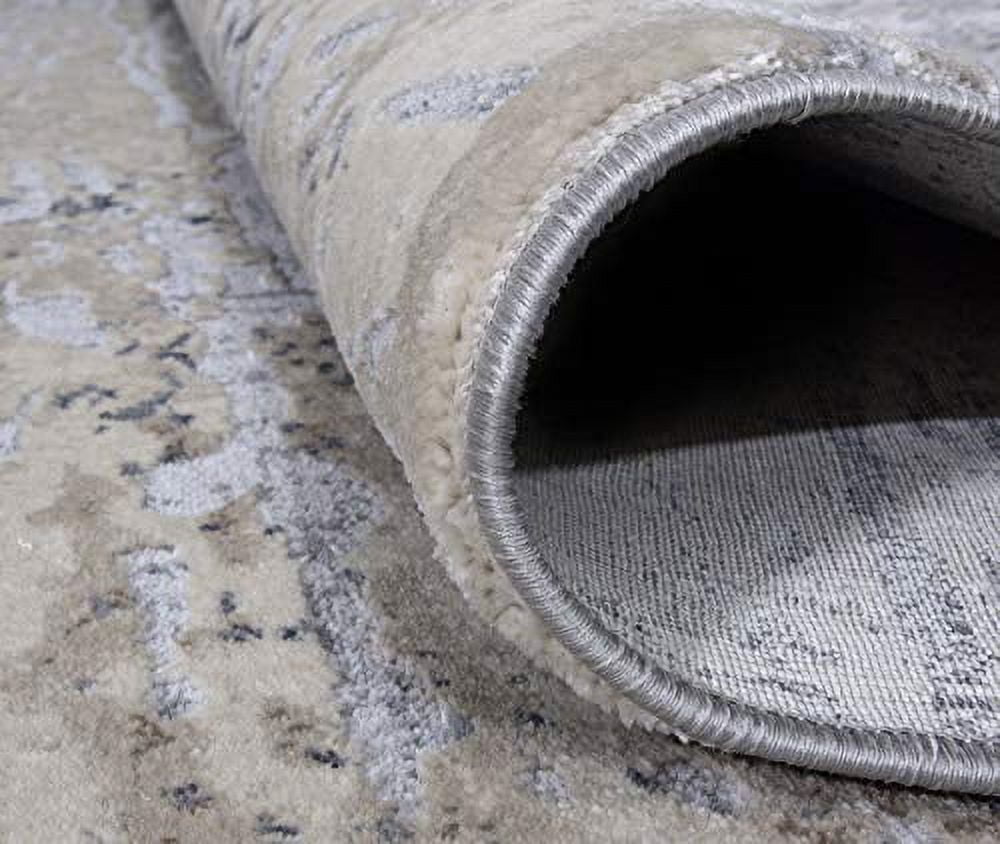 GAD Exclusive Drop Stitch Modern Distressed Look Ultra Soft Pile Gray ...