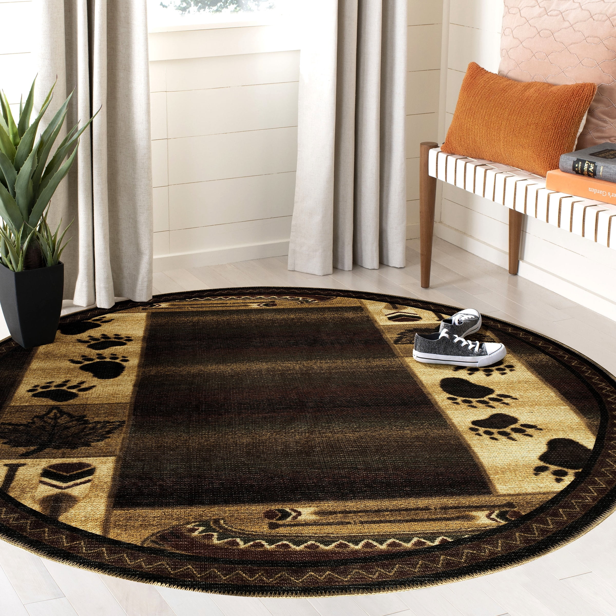 GAD - Machine Washable - Canoe Cabin Theme Area Rug - 5'3" X 7'6" 5'3 ...