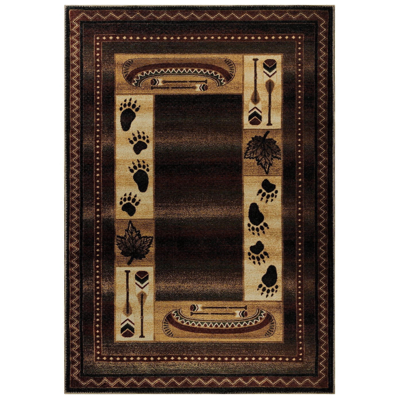 GAD - Machine Washable - Canoe Cabin Theme Area Rug - 5'3" X 7'6" 5'3 ...