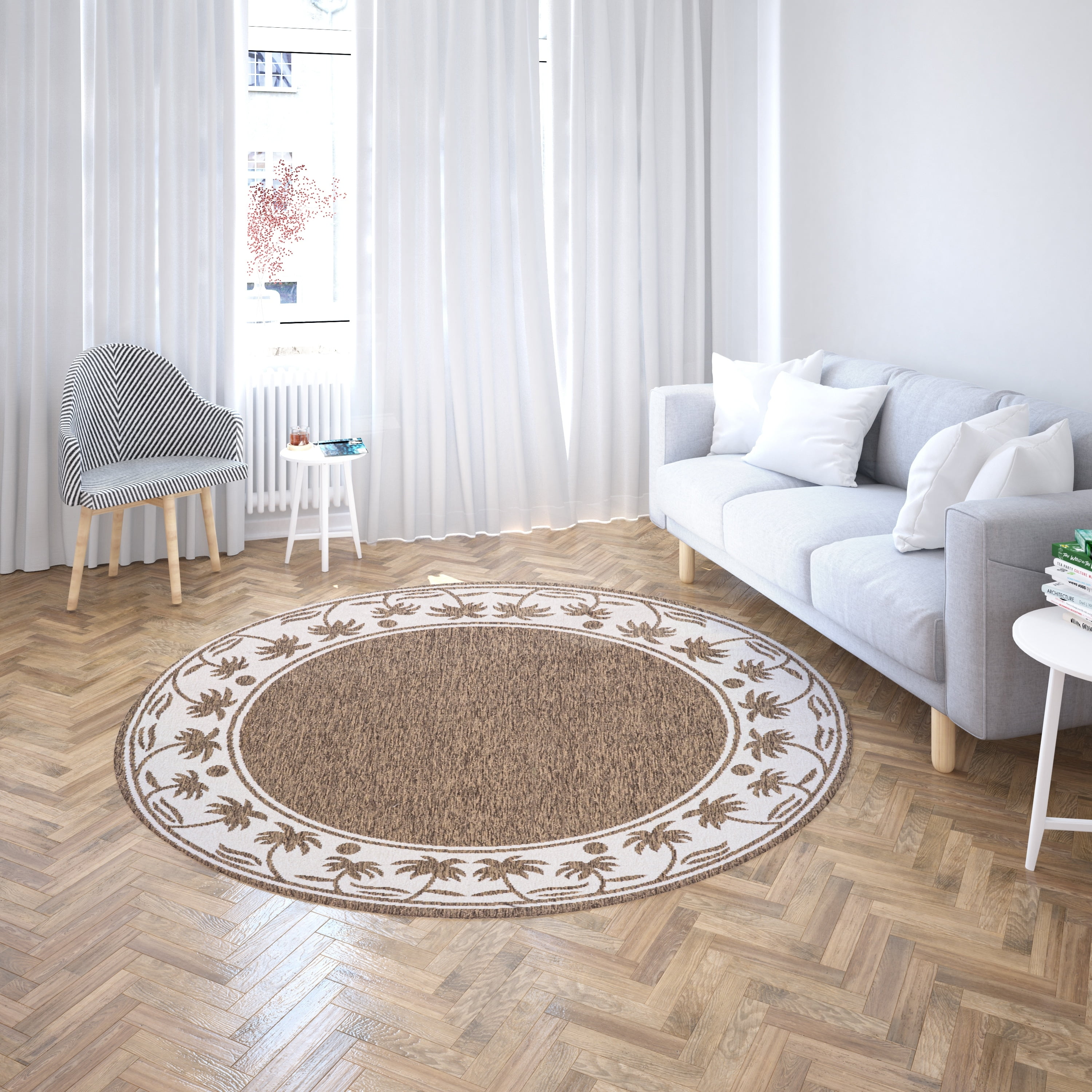 GAD Palms with Tropical Palms Premium Indoor Outdoor Area Rug 6'7 ...