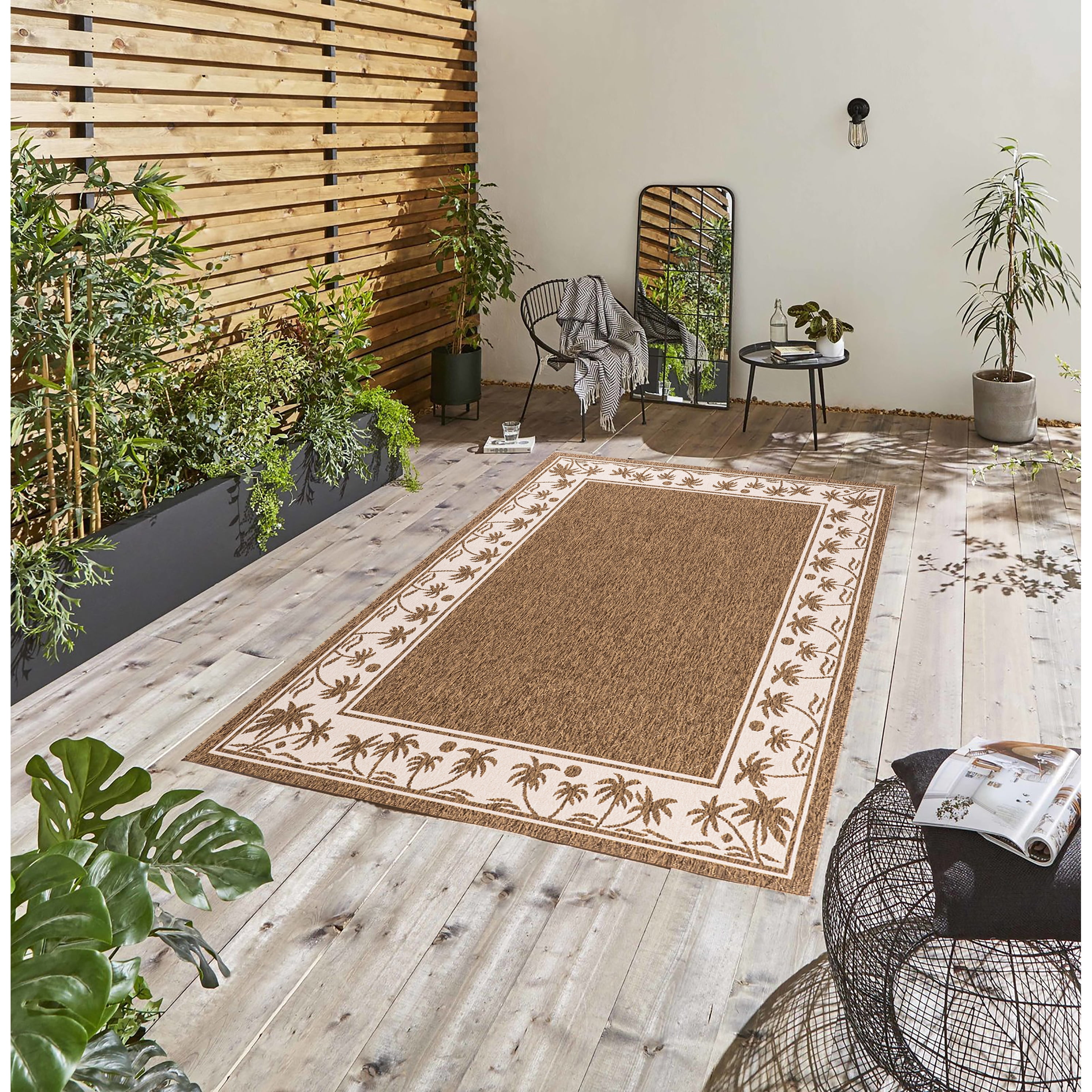 GAD Palms with Tropical Palms Premium Indoor Outdoor Area Rug 7'10" X ...