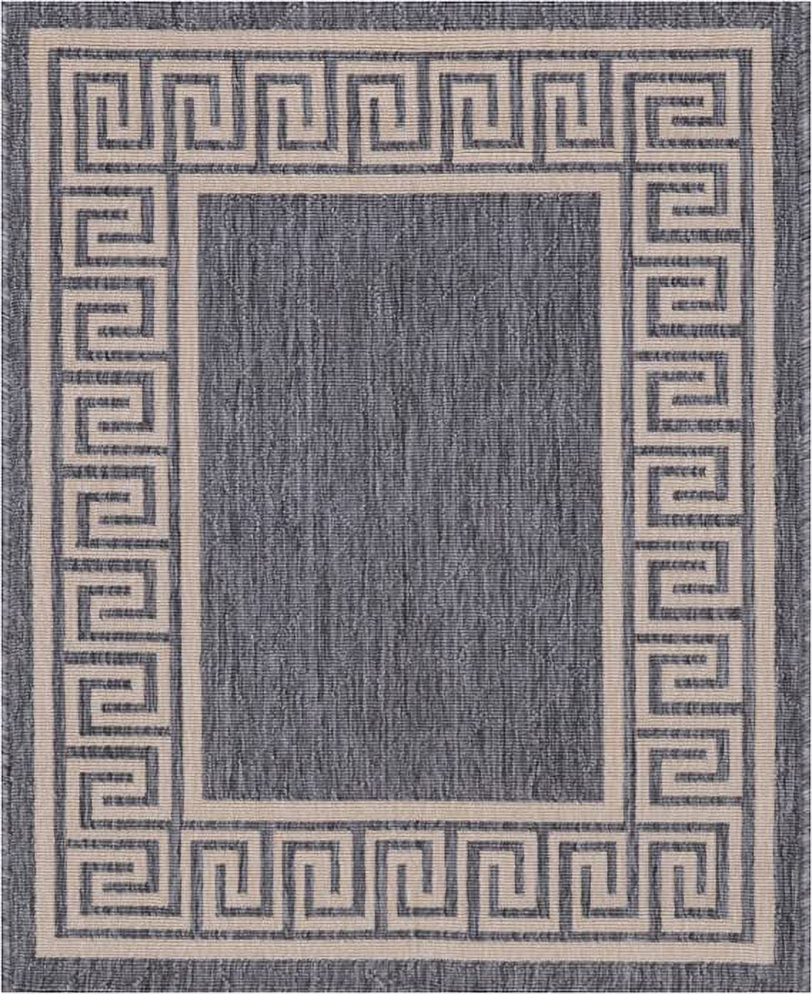 GAD Premium Indoor/Outdoor Patio Greek Key Design Area Rug - Inside ...