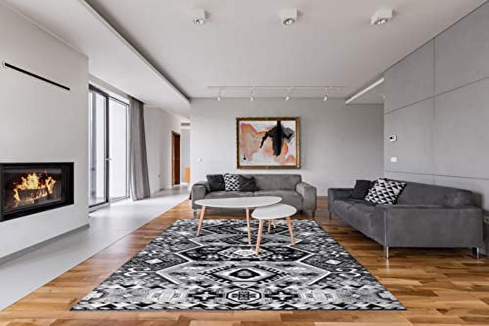 GAD Premium Indoor Tribal Southwestern Area Rug (2'2"x 3') Black, White ...