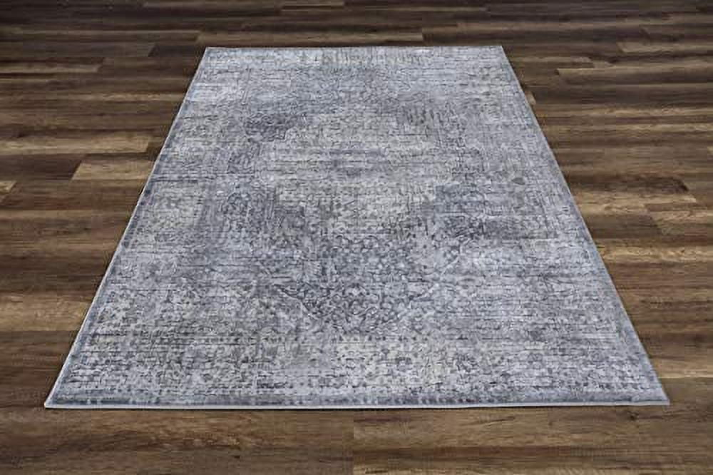 GAD Sculpted Drop Stitch Modern Distressed Look Ultra Soft Pile Gray ...