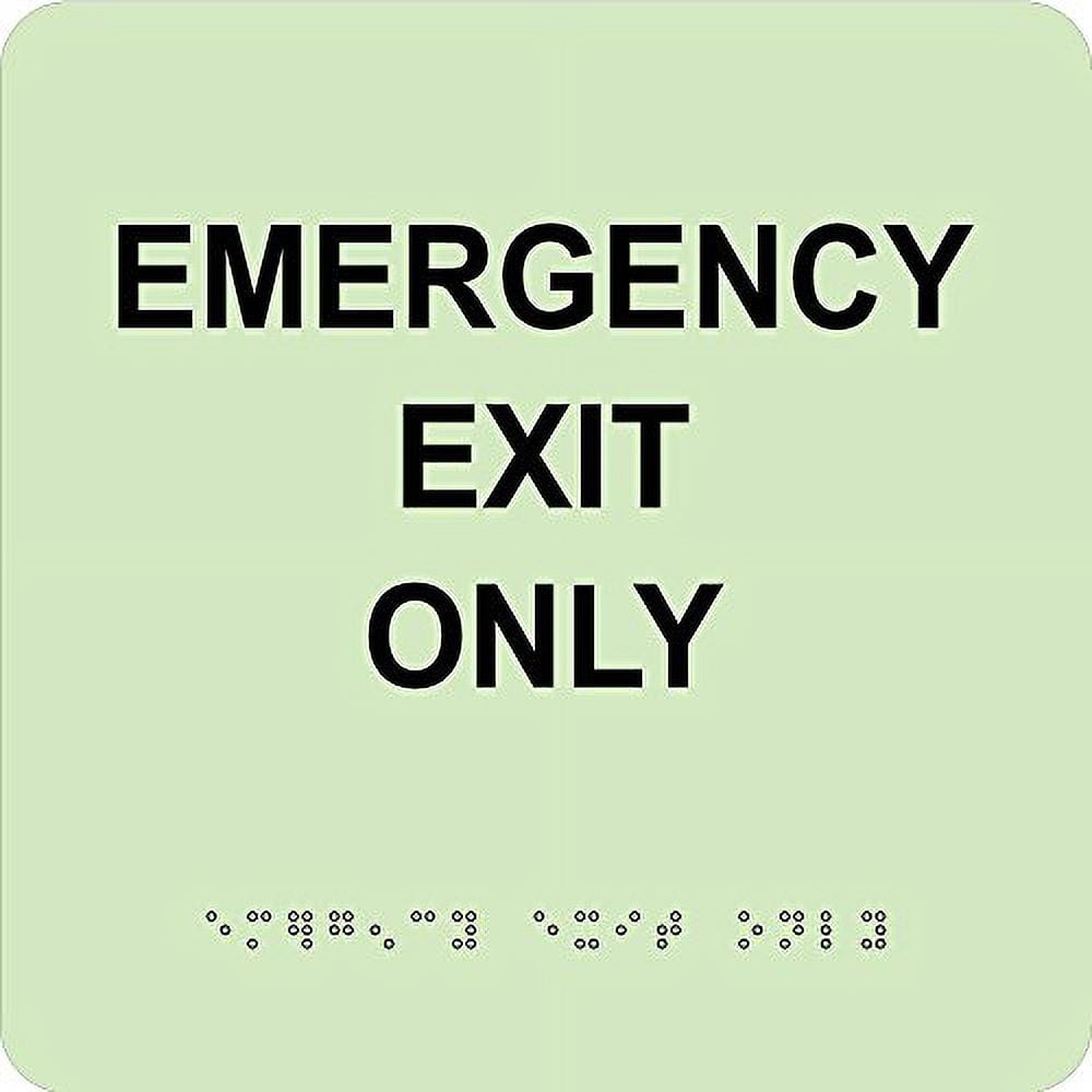 GADA100BK National Marker Glow Emergency Exit Signonly BRAILLE Sign ...