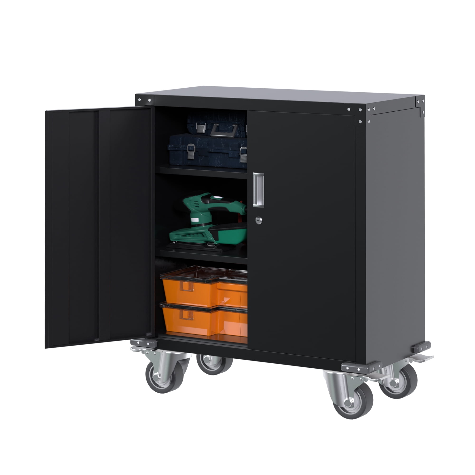 GAEANET Heavy Duty 35.4 inches Locking Steel Utility Storage Cabinet ...
