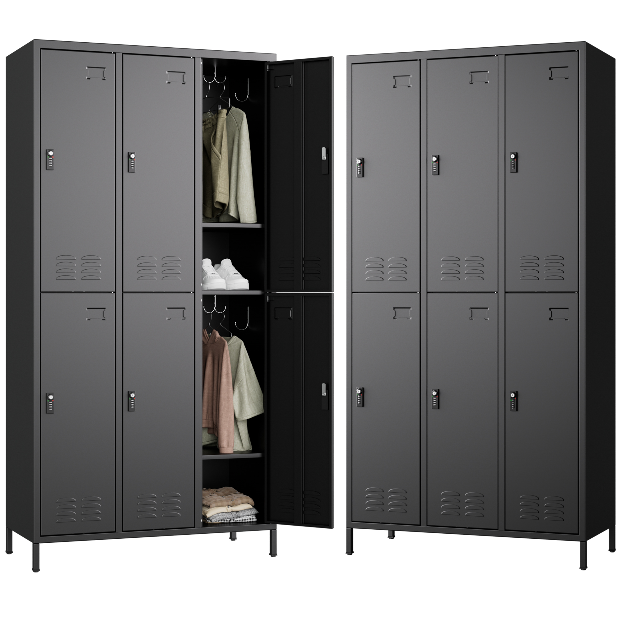 GAEANET Combination Lock Metal Storage Locker for Office Gym Bedroom ...