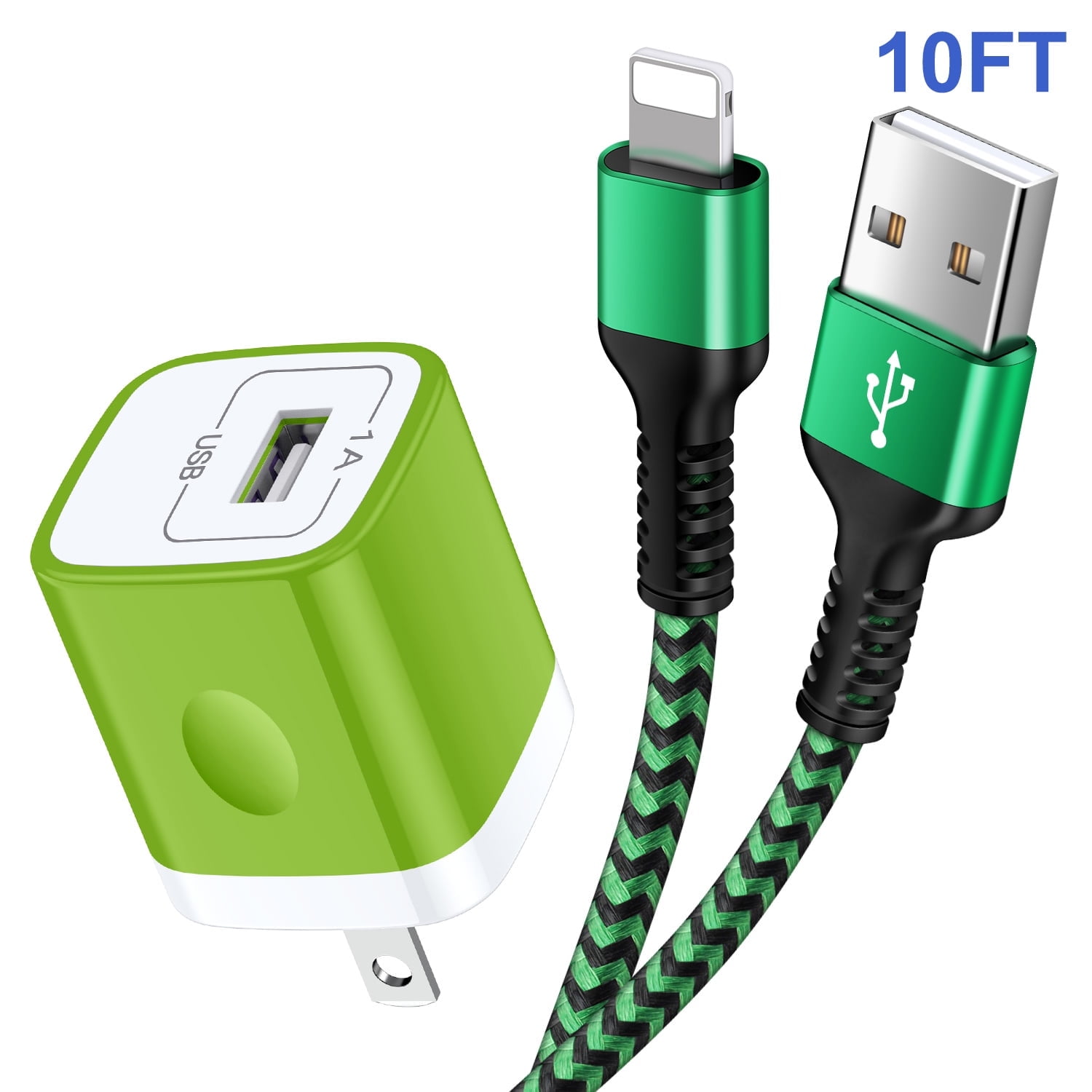 GAEF USB Charger Compatible for iPhone,Wall Charger Block & 2PC Charger ...