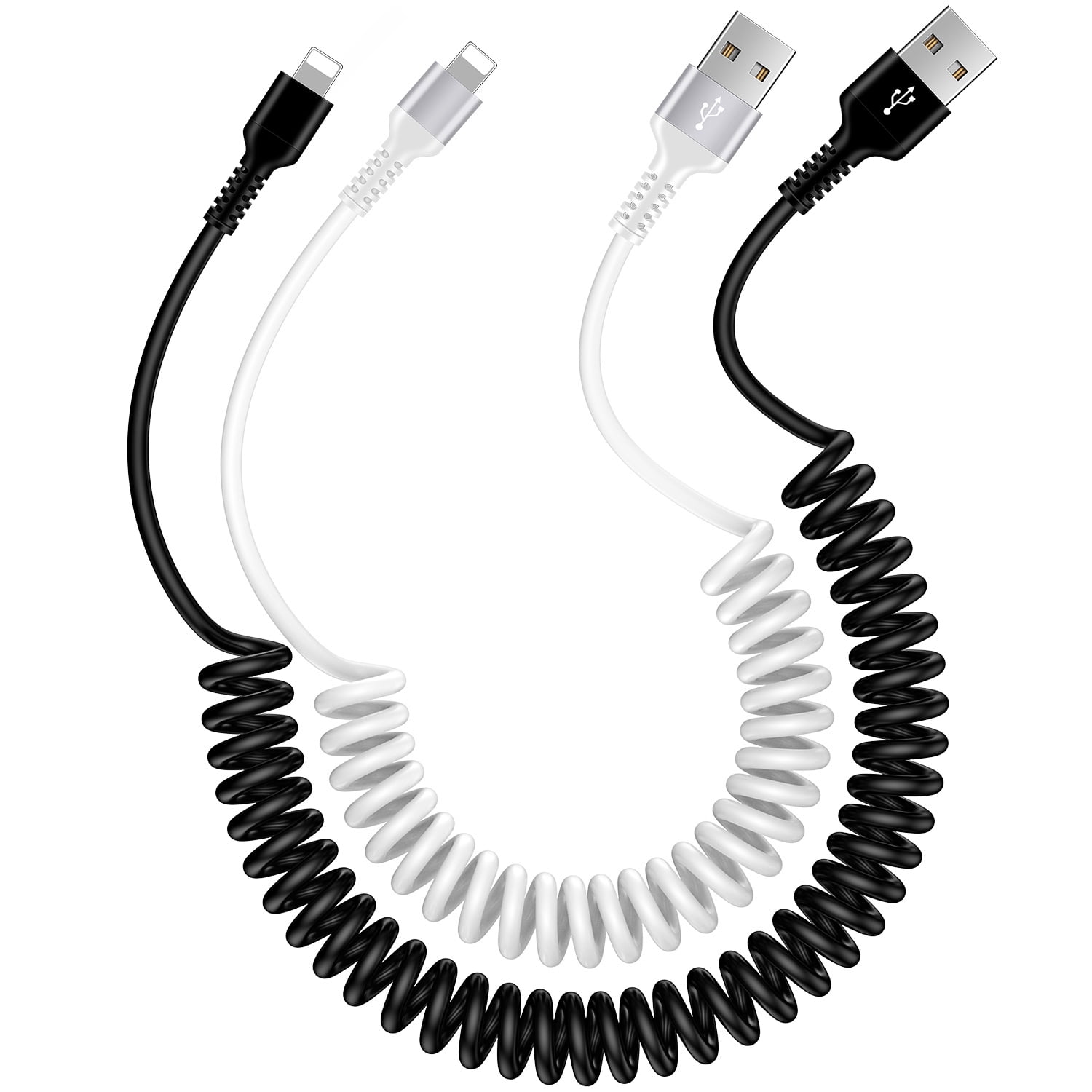 GAEF Spring Extension USB Charging Cord Compatible for iPhone,USB ...