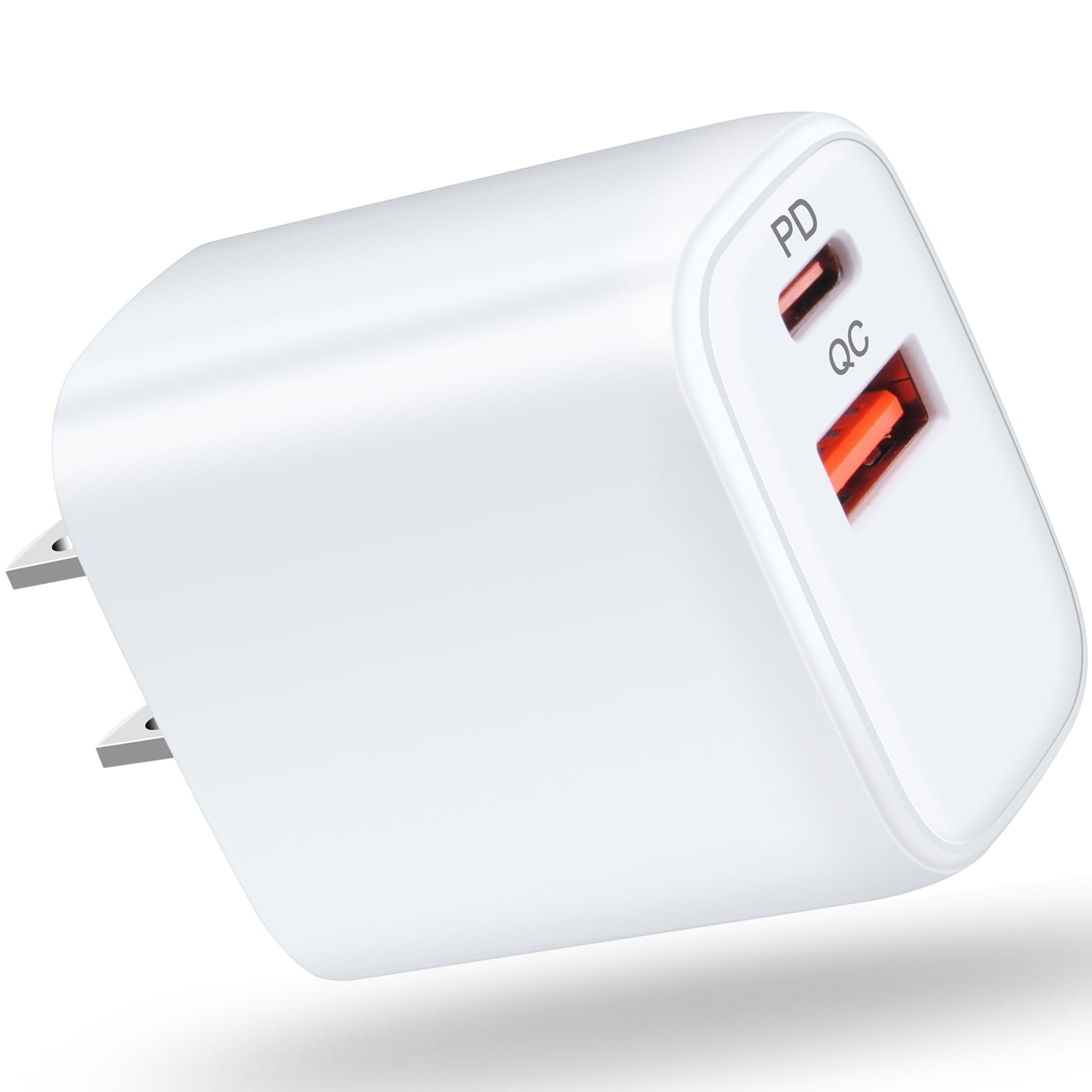 GAEF USB-C Charger Block, Dual Port Wall Charger Type C+USB, PD+QC 20W ...