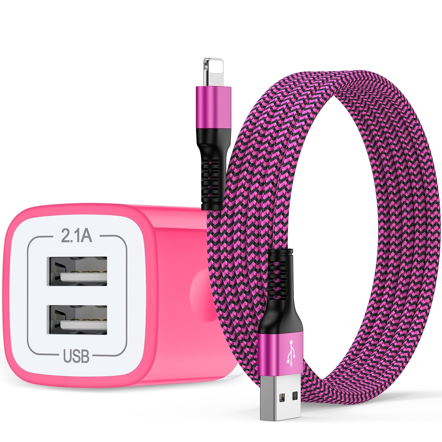 GAEF USB Charger Fast Charging Cable 6ft Compatible for iPhone,USB Wall ...