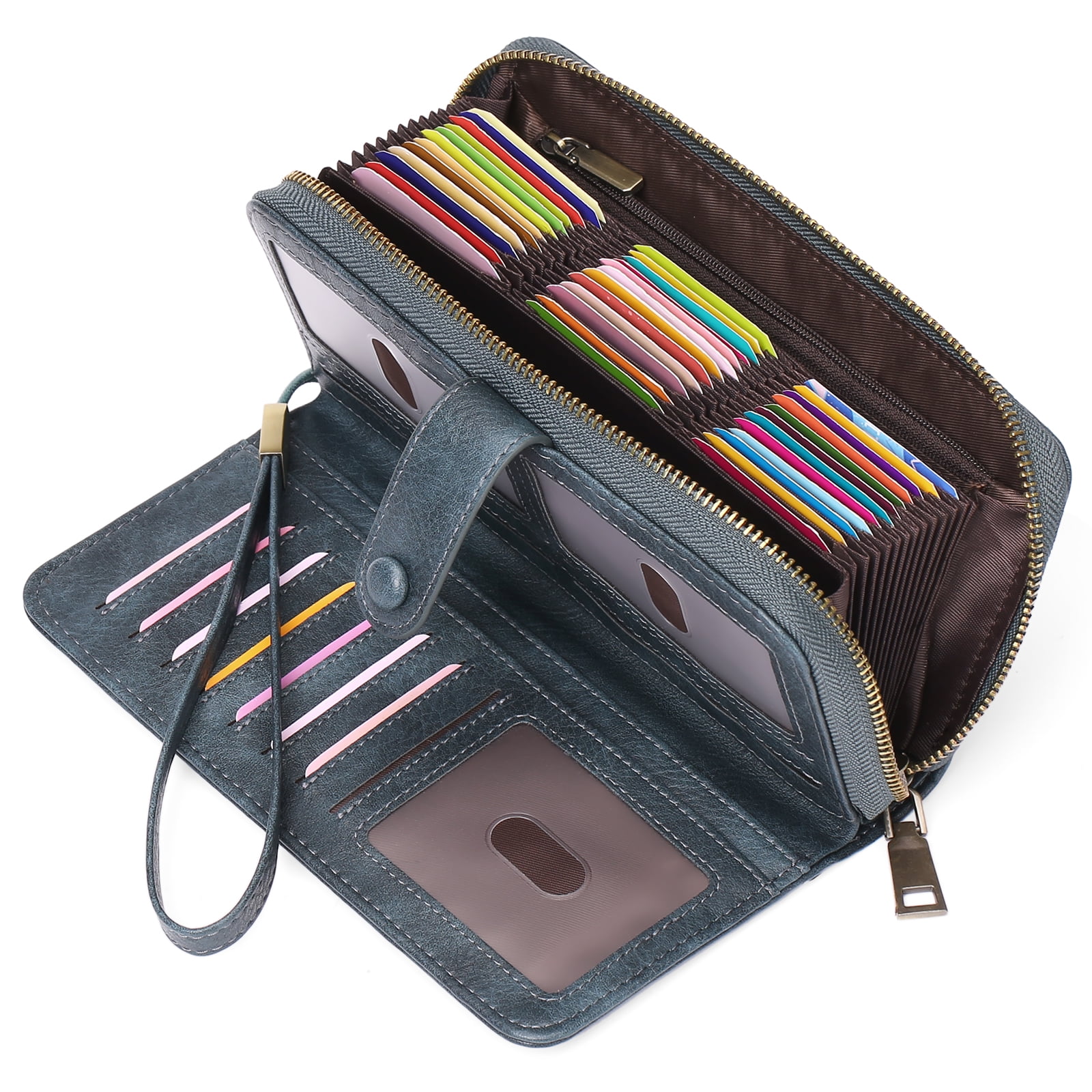 GAEKEAO Leather Credit Card Holder Wallet for Women RFID Blocking Large ...