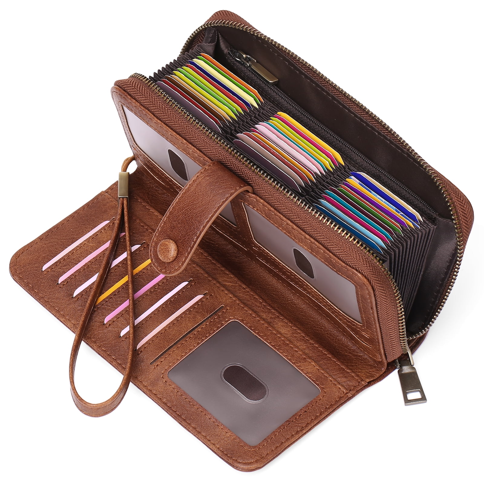 GAEKEAO Leather Credit Card Holder Wallet for Women RFID Blocking Large ...