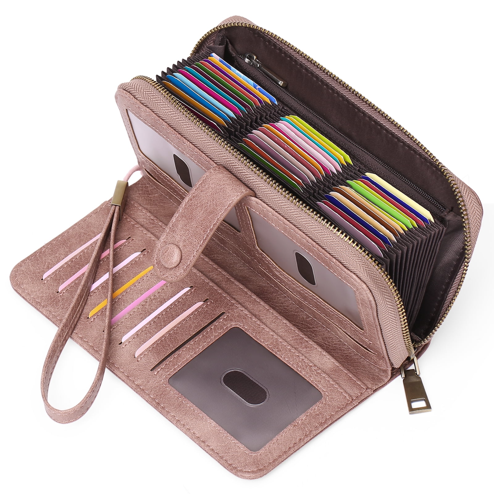 GAEKEAO Leather Credit Card Holder Wallet for Women RFID Blocking Large ...