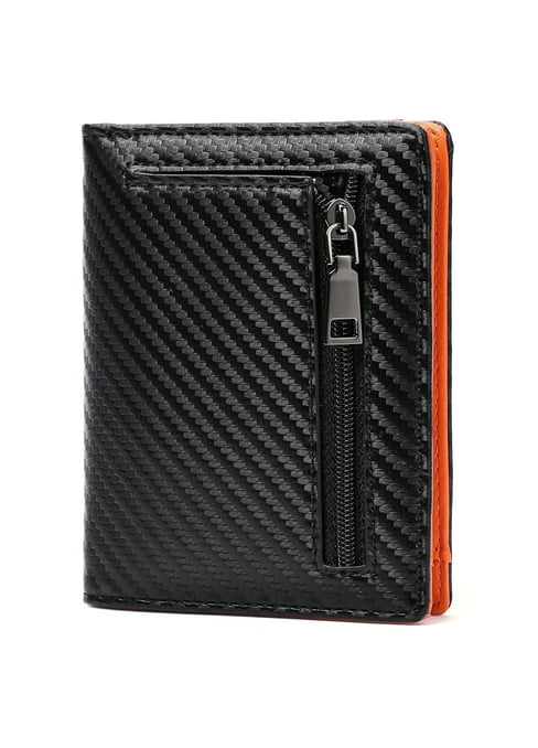 Fidelo Men's Wallet - RFID Blocking, Compact, Rustic Brown, Aluminum ...