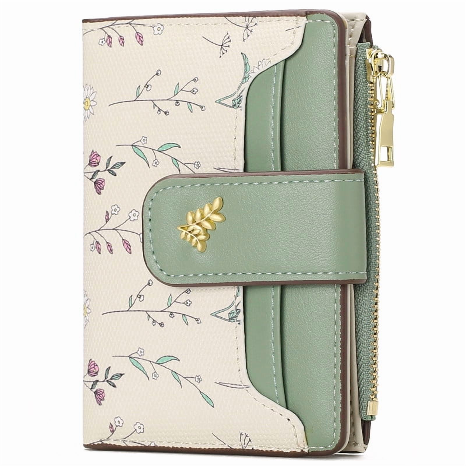 GAEKEAO Small Wallet for Women, Slim Bifold Leather Wallet, RFID Coin ...