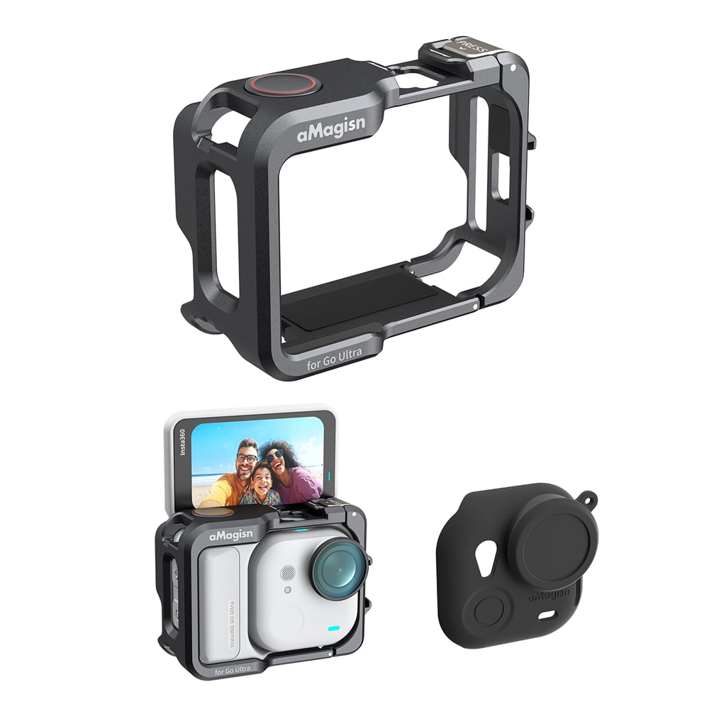 GAEKOL Aluminum Frame Cage with Lens Silicone Case for Insta360 GO ...