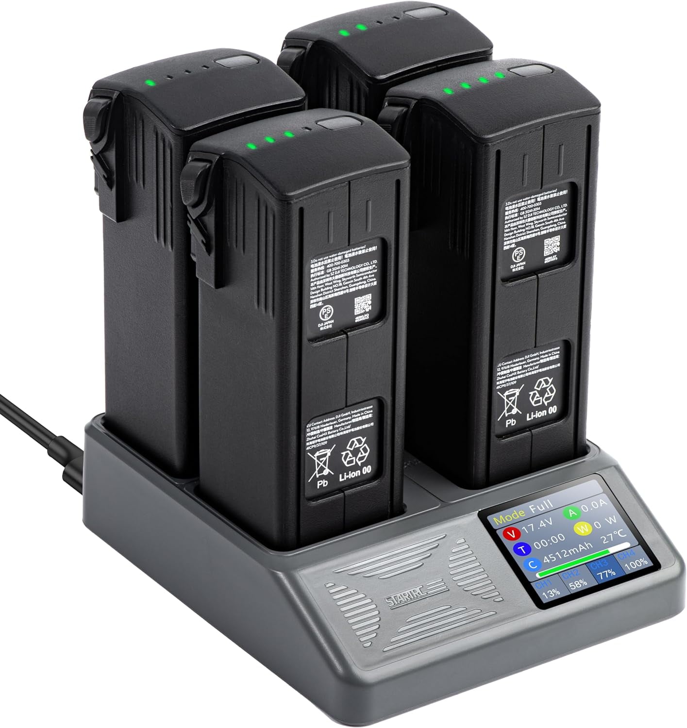 GAEKOL Mavic 3 LCD Battery Two Way Charger,Charging Hub,Charge 4 ...