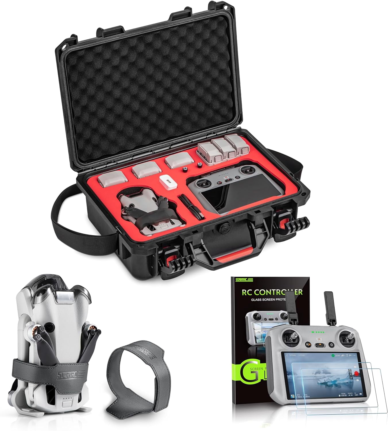 GAEKOL Mini 4 Pro Case & Propeller Holder Strap & HD Tempered Glass ...