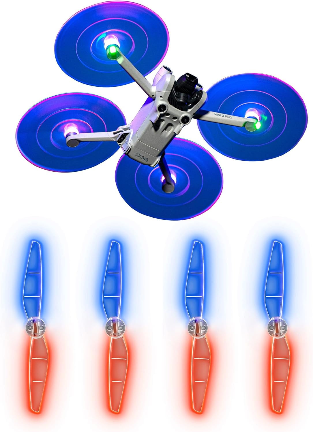 GAEKOL Mini 4 Pro Propellers Low-Noise Led Lights Blades Props ...