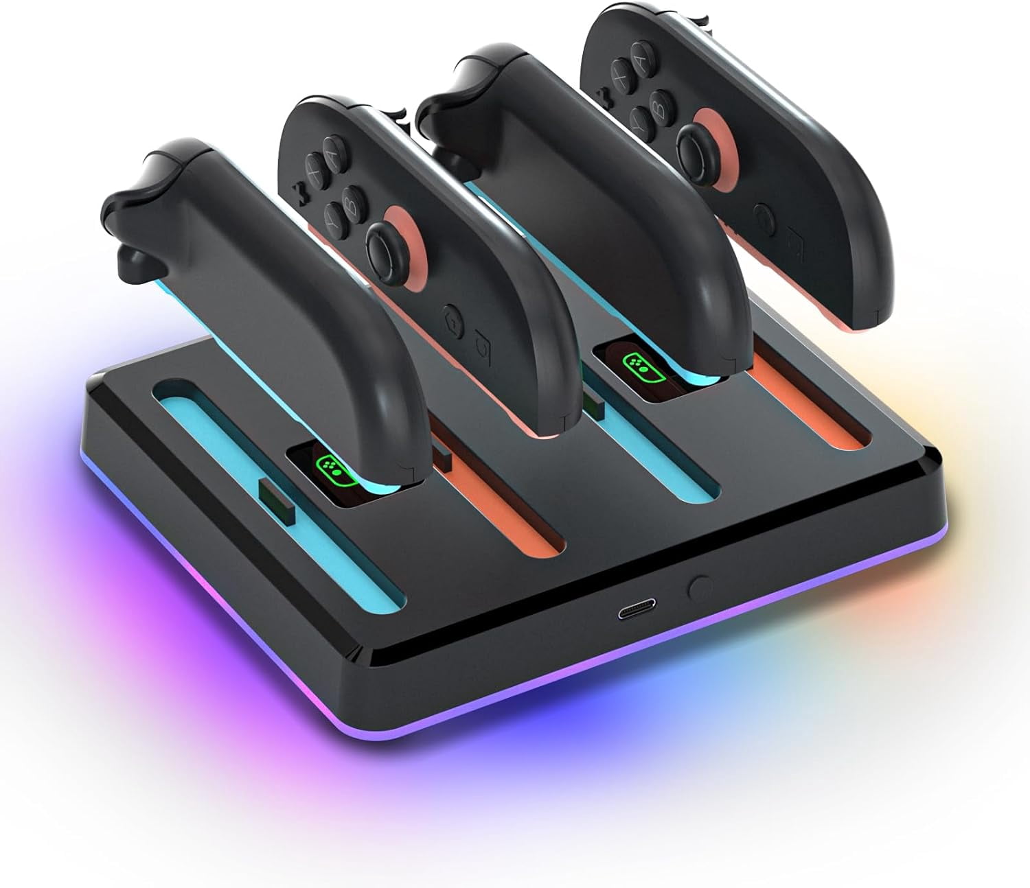 GAEKOL Switch 2 Controller Charger Dock with RGB Lighting, Fast ...