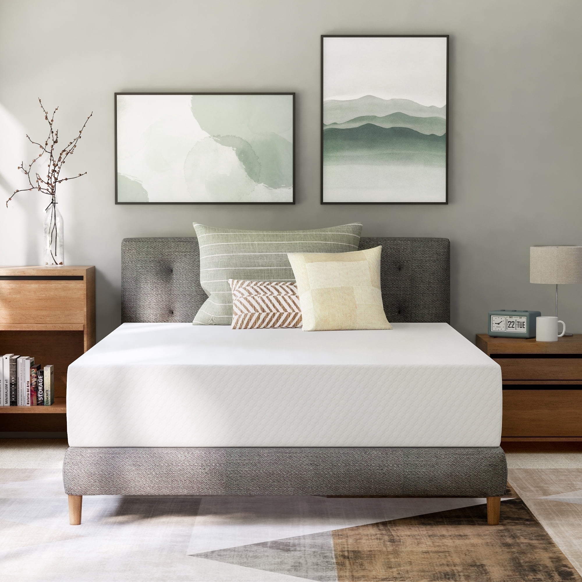 GAESTE 12" Cooling Gel Memory Foam Mattress in a Box Medium Firm ...