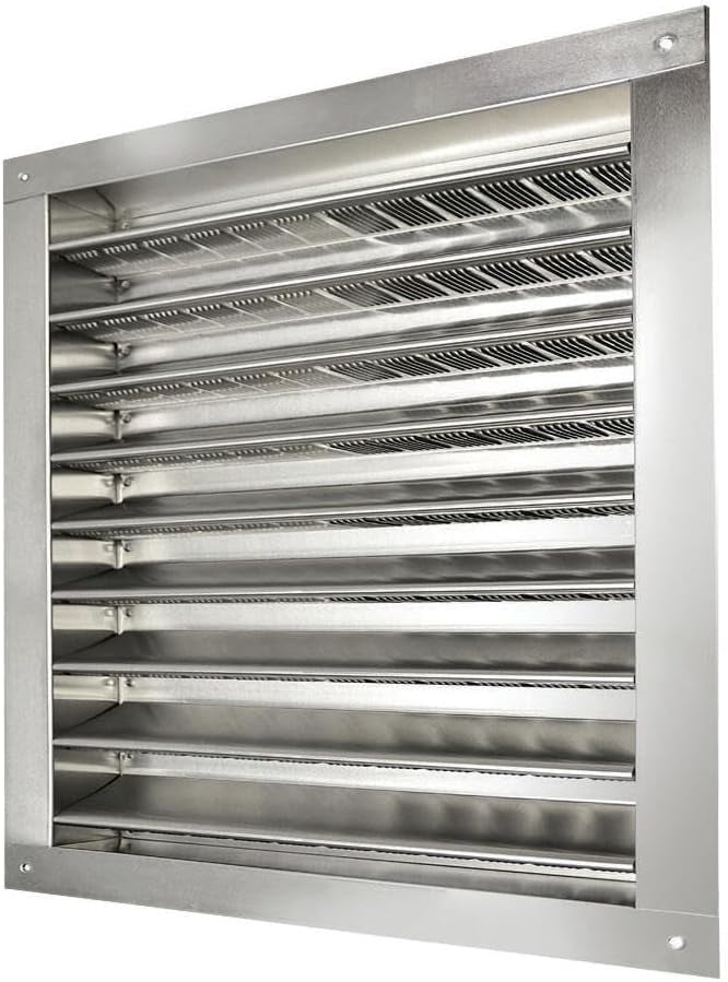 GAF 12 in. x 12 in. Aluminum Wall Louver Static Vent- with Durable One-Piece Construction, Mill ...