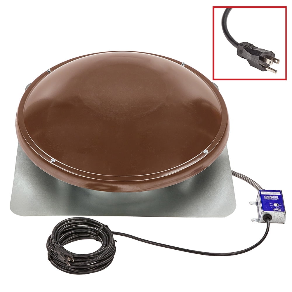 GAF Master Flow 1050 CFM Brown Galvanized EZ Cool Plug-In Power Roof ...