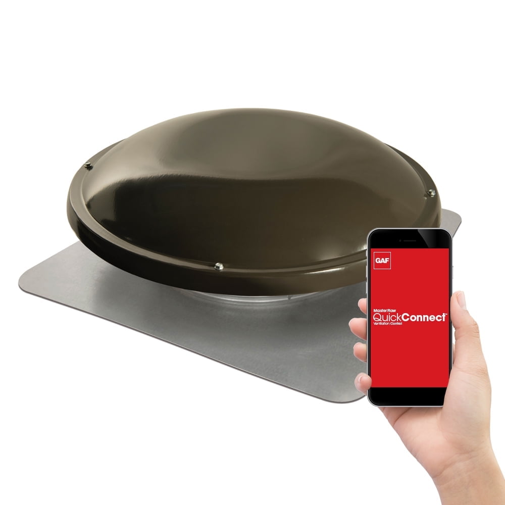 GAF Master Flow 1250 CFM Weathered Wood Galvanized Quick Connect Roof ...
