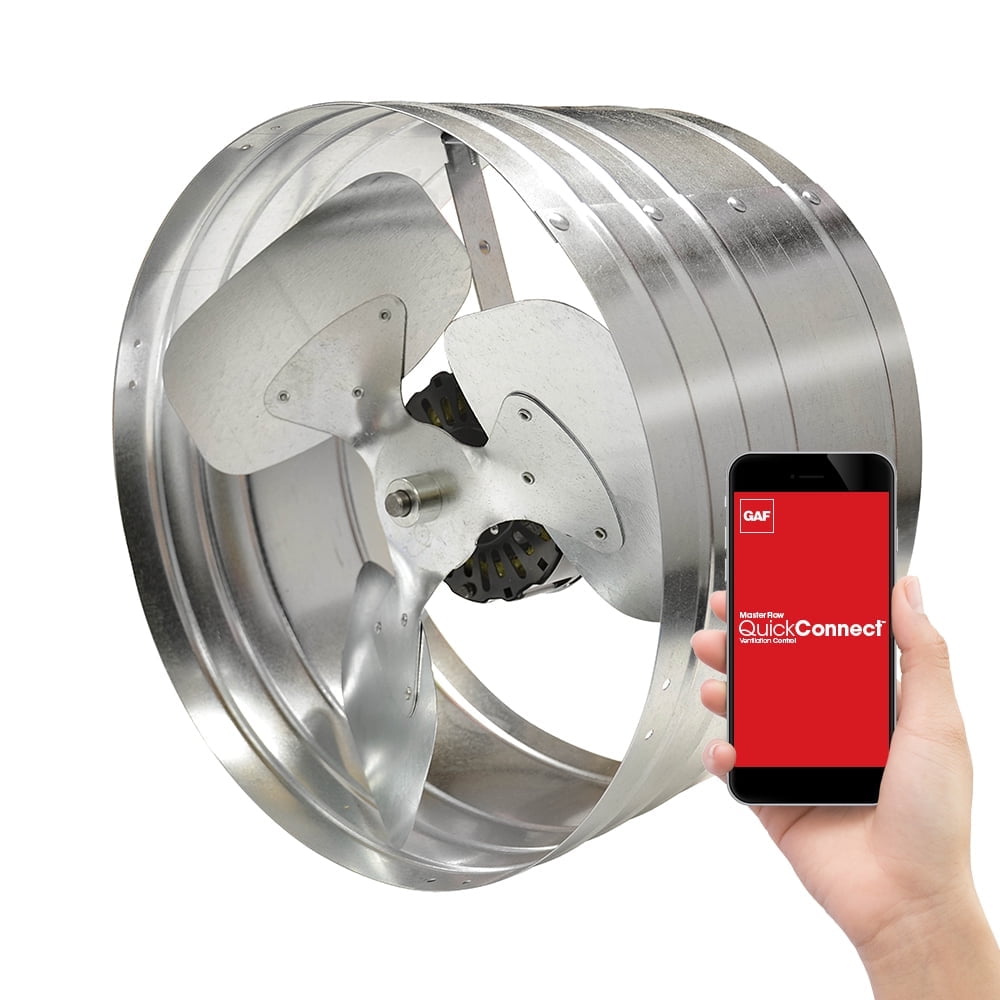 GAF Master Flow 1450 CFM Quick Connect Gable Mount Attic Fan - Silver ...