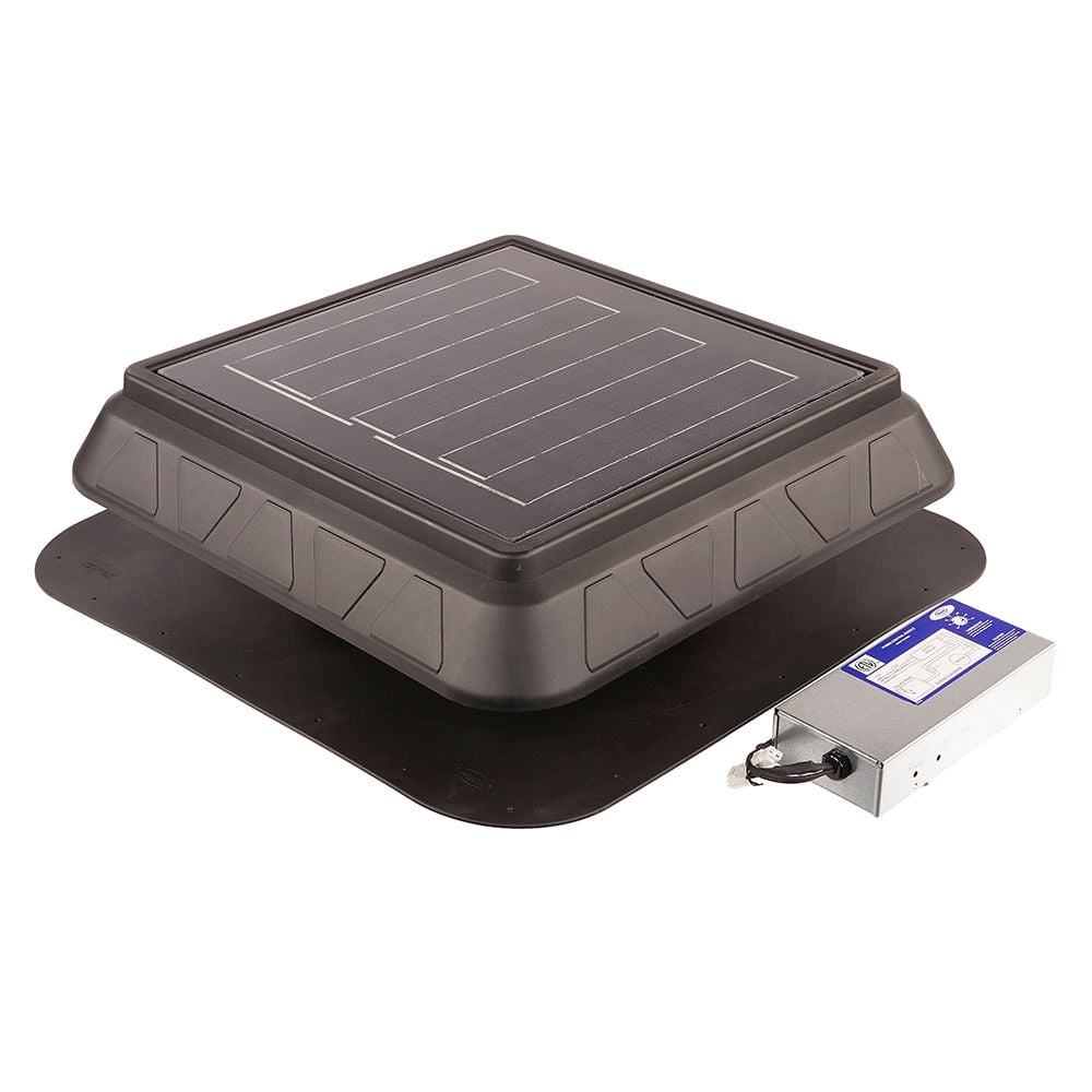 GAF Master Flow 25W Hybrid Solar/Electric Powered Roof Mount Attic Vent ...