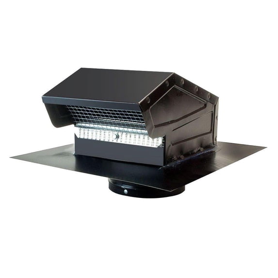 GAF Master Flow 5 in. Galvanized Steel Goose Neck Vent in Black ...