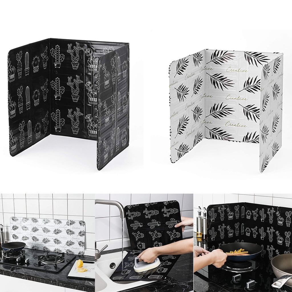 GAFRBALLV 2 Pack Foldable Stove Oil Splatter Guard Shields – Non-Stick ...