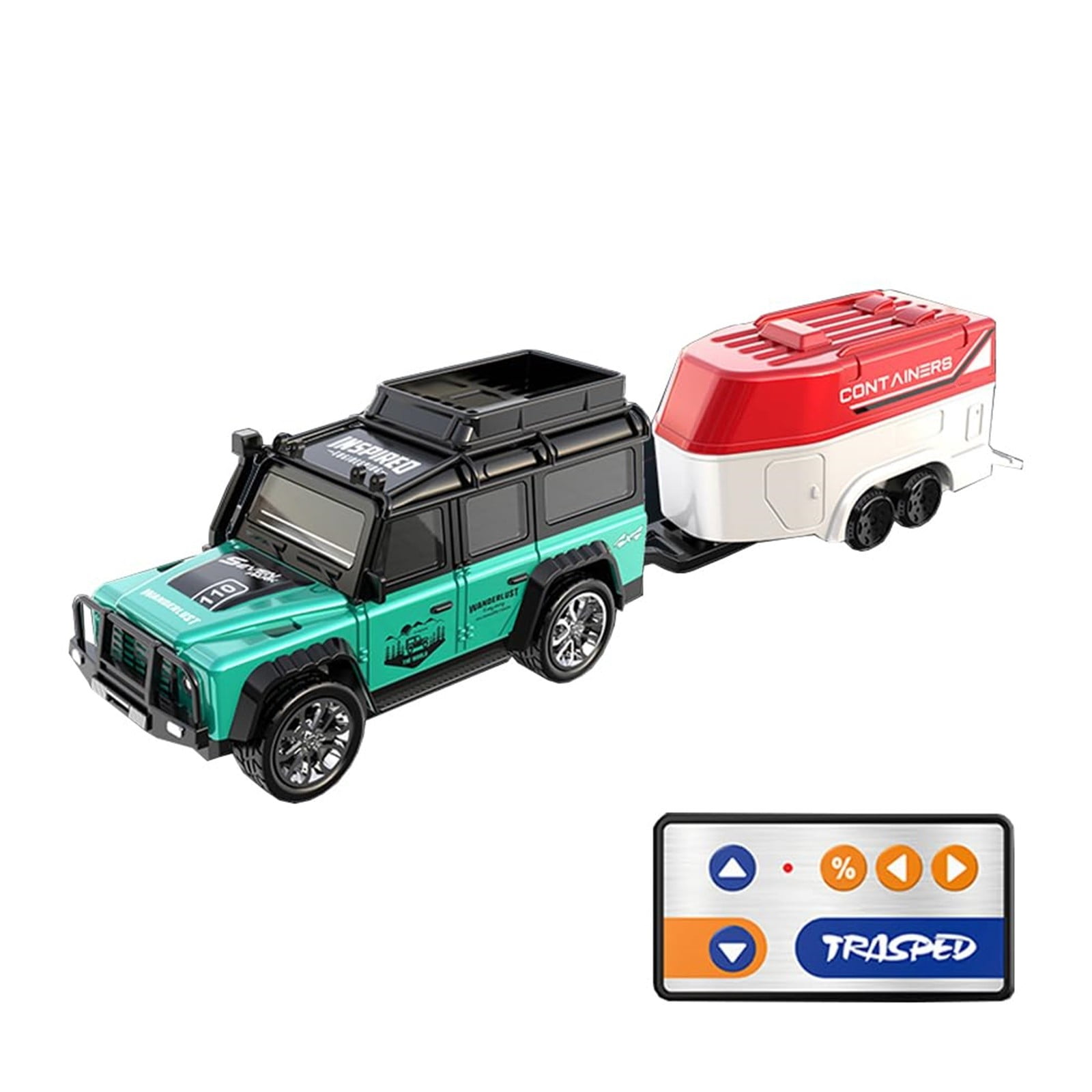 GAFRBALLV Remote Control Small Car with Trailer, 1:64 Scale Monster Off ...