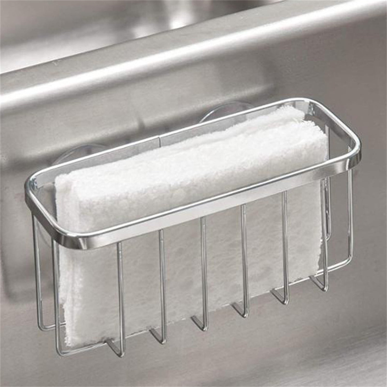 GAFRBALLV Stainless Steel Sponge Holder for Kitchen Sink with Suction ...